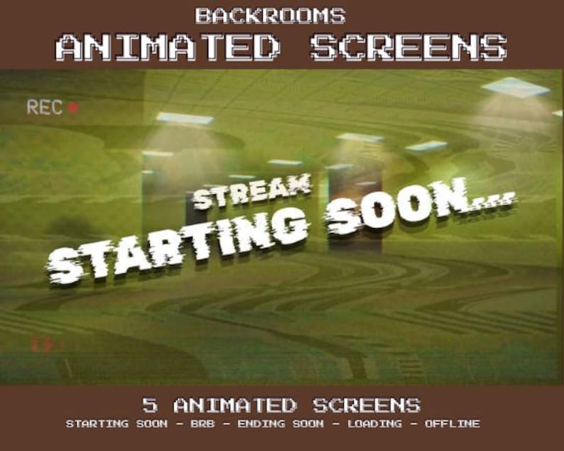 Animated BACKROOMS Theme Twitch Screens: Stream Overlay Pack (digital ...