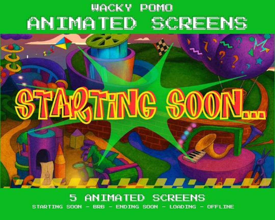 Animated Twitch Screens: Wacky Pomo Stream Overlay Pack (digital ...