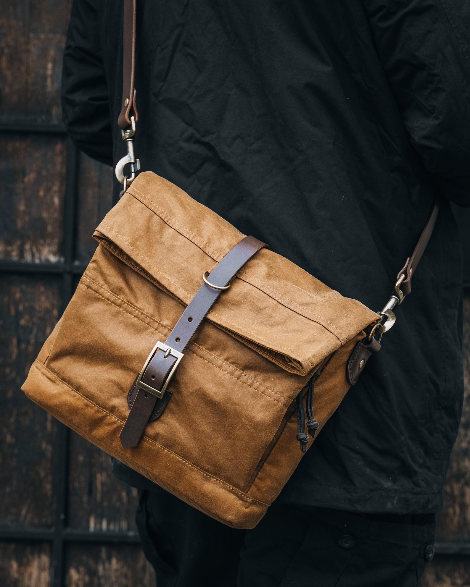 Oilskin Canvas Satchel – Handmade Beige Heritage Field Bag With Leather ...