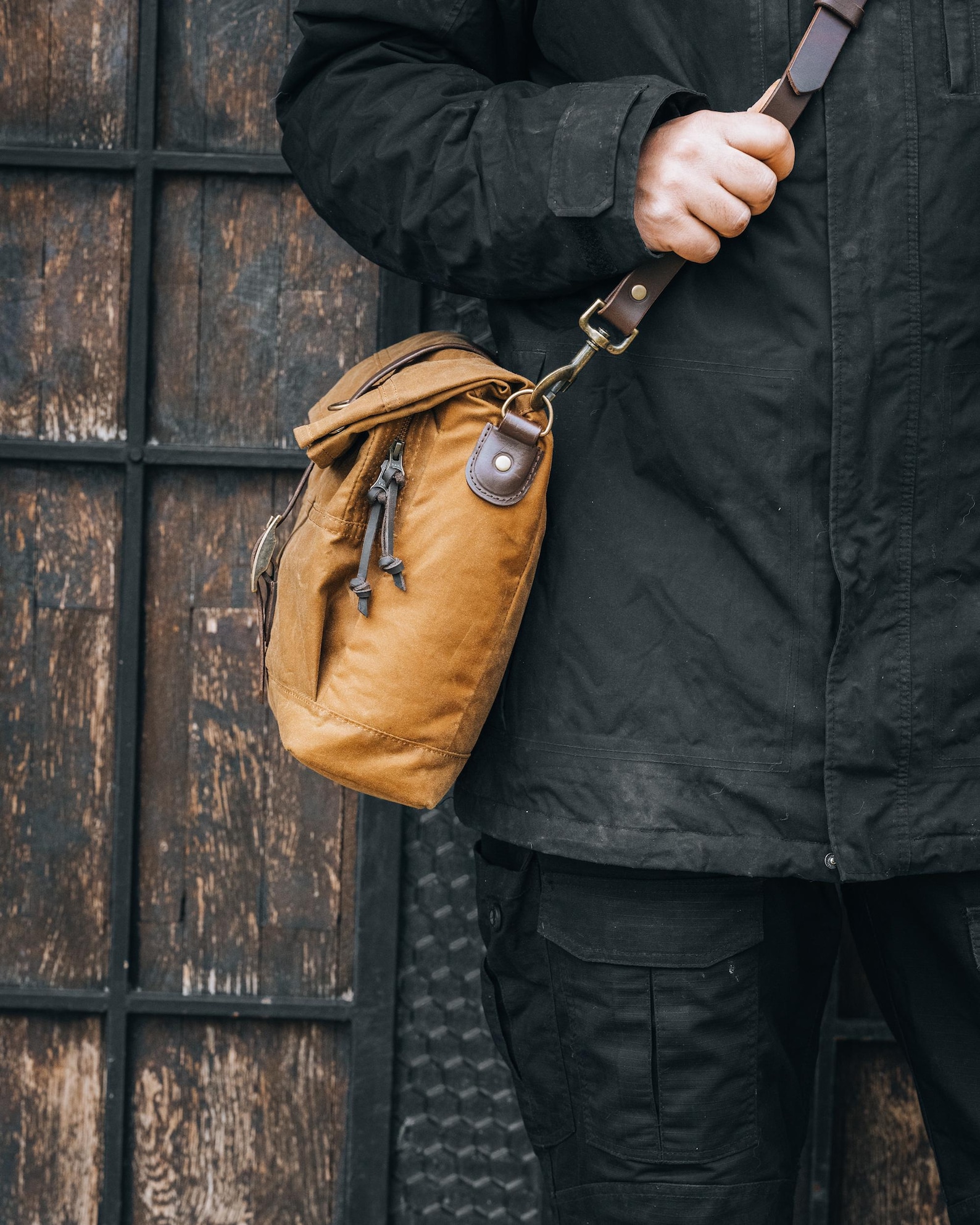 Oilskin Canvas Satchel – Handmade Beige Heritage Field Bag With Leather ...