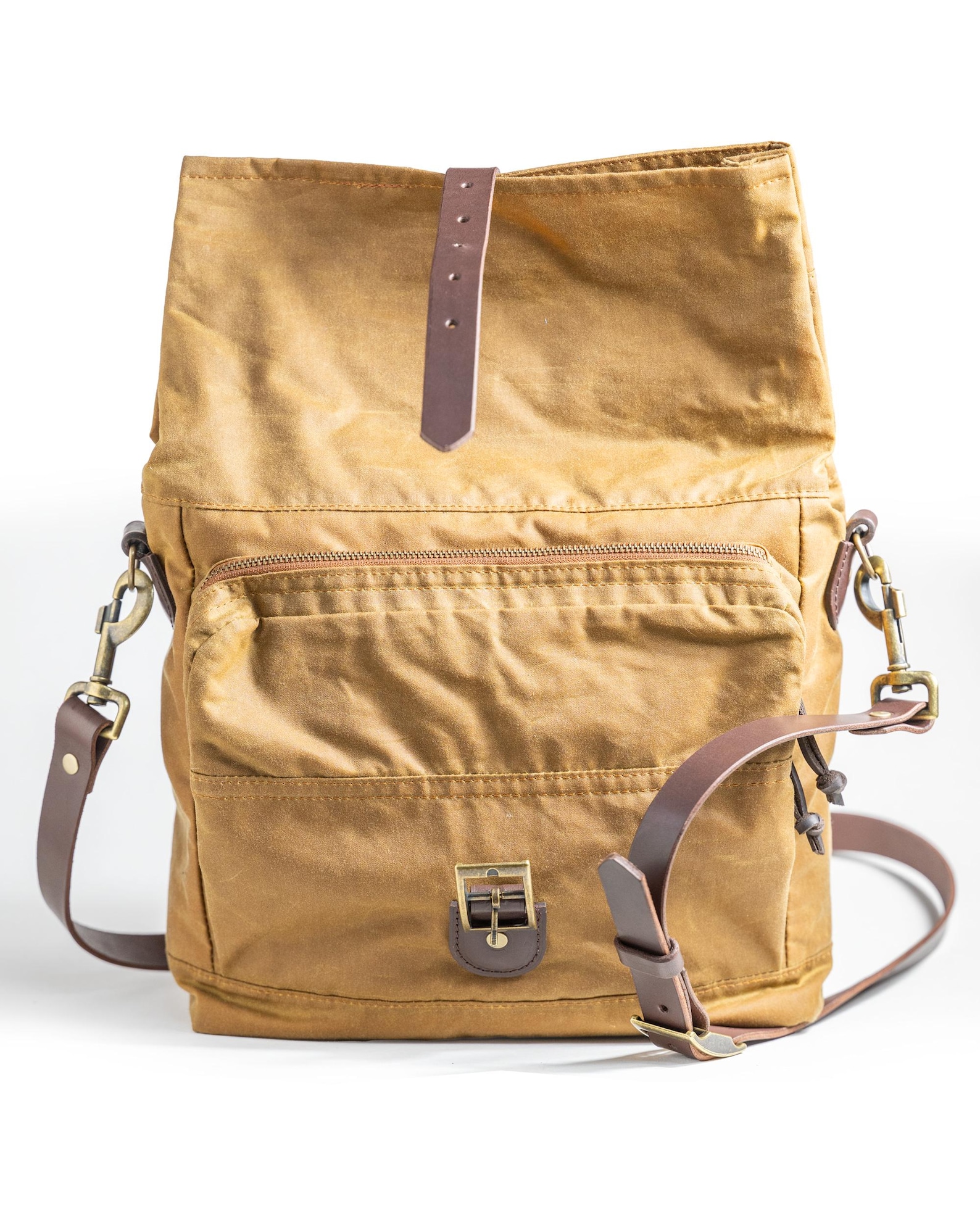 Oilskin Canvas Satchel – Handmade Beige Heritage Field Bag With Leather ...