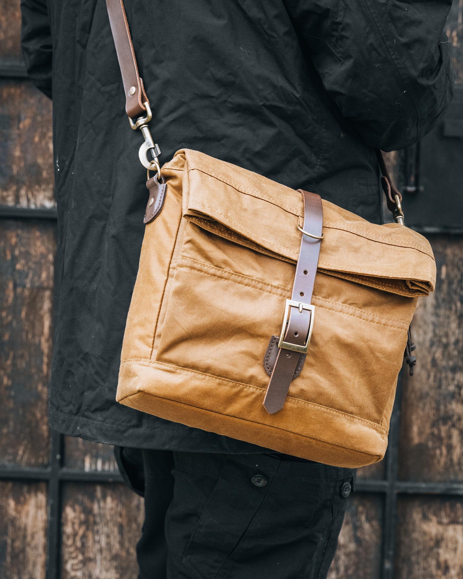 Oilskin Canvas Satchel – Handmade Beige Heritage Field Bag With Leather ...