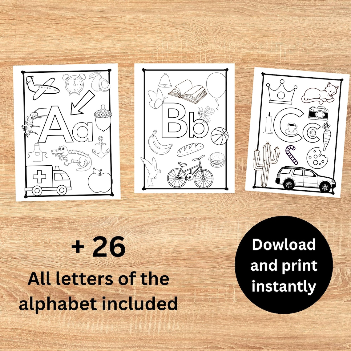 Alphabet Coloring Pages | Printable ABC Coloring Book for Kids | Pre ...