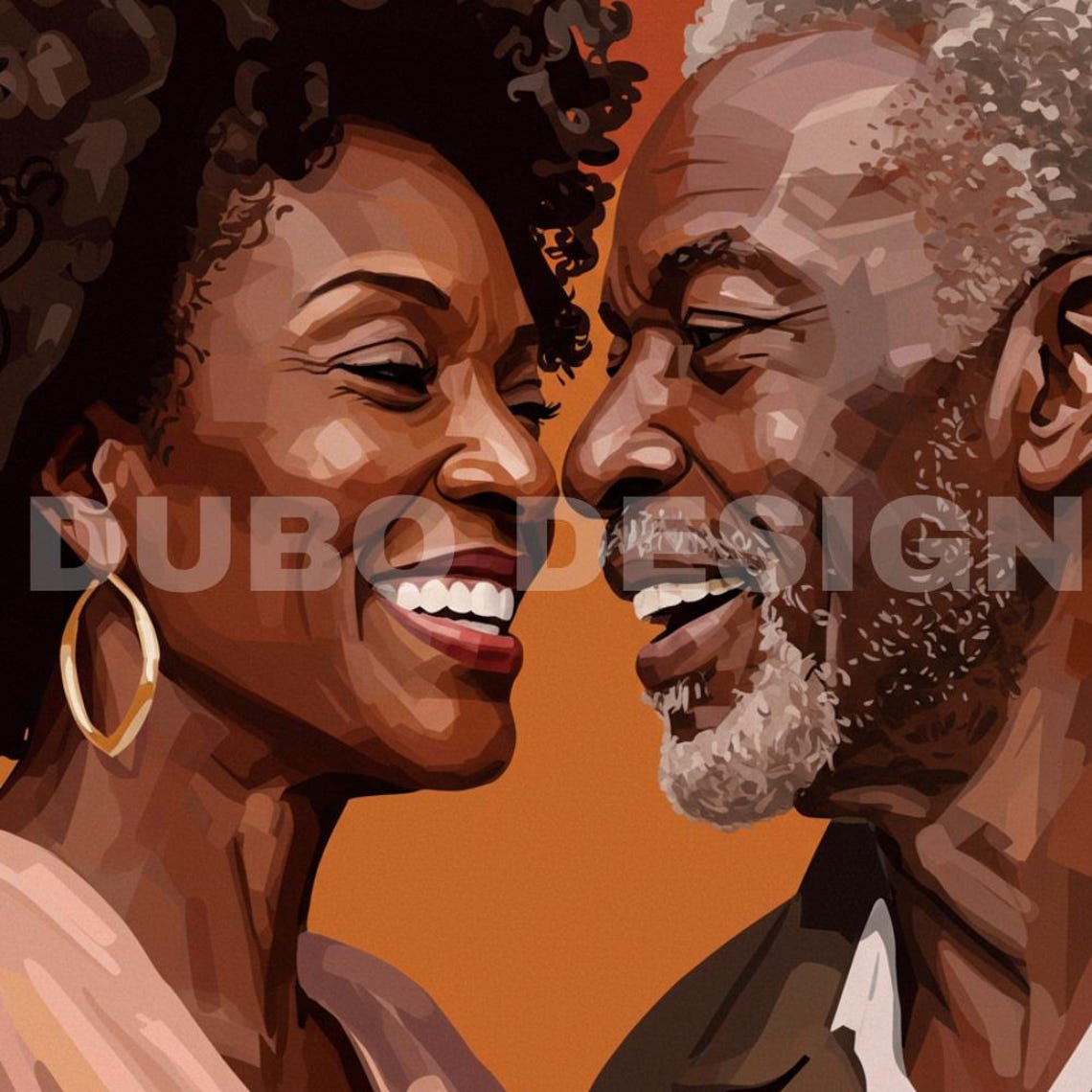 Senior Black Couple Art Prints, Older Black Couple Wall Art, Black Grandparents Wall Art ...