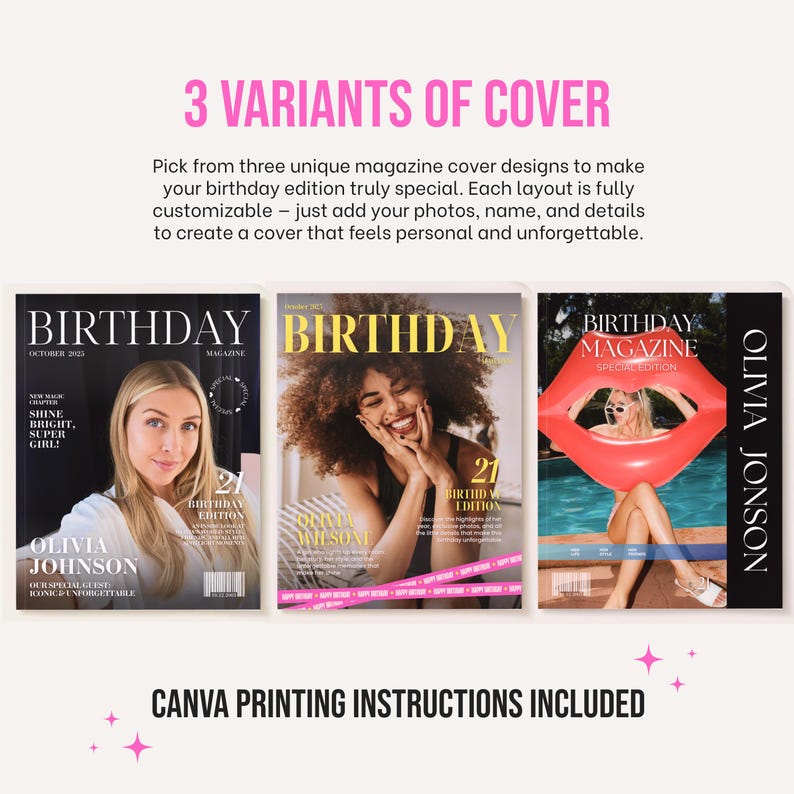 Birthday Magazine Canva Template, Bestie Gift (digital Download) - Etsy