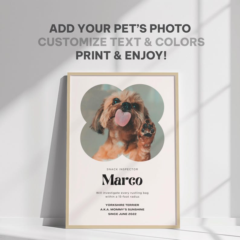 Custom Pet Portrait, Funny Dog Portrait, Custom Pet Poster ...
