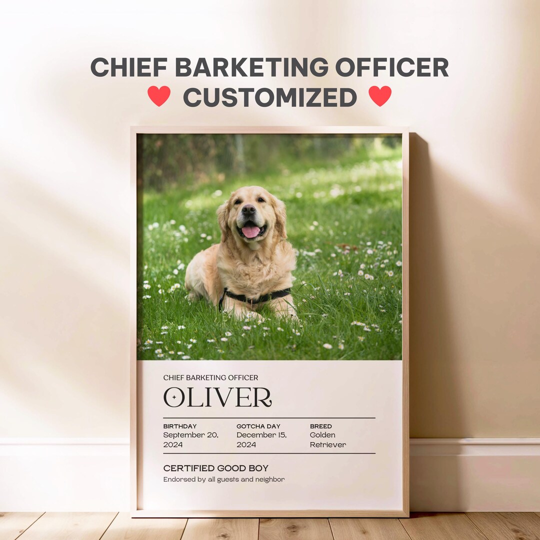 Funny Pet Portrait, Custom Dog Poster, Funny Pet Portrait Gift ...