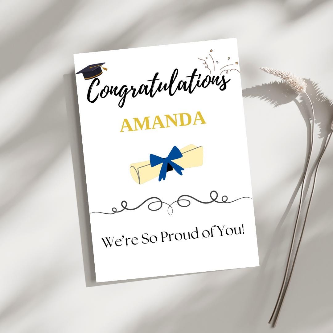 Graduation Congratulations Card - Etsy