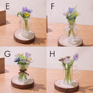 Mini Glass Flower Bouquet Set- Birth Month Flower Bouquet,mini Flower ...