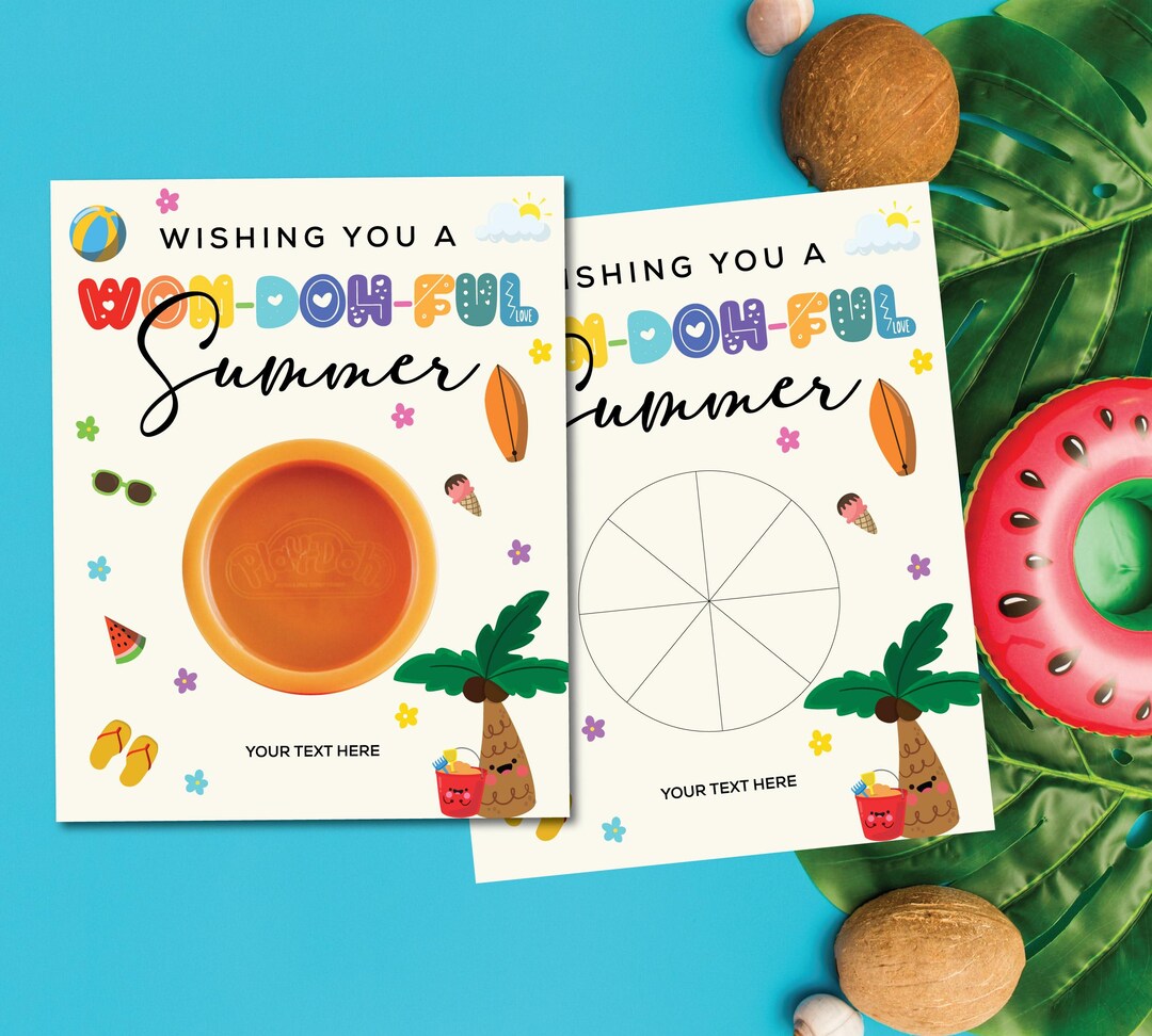 Won-doh-ful Summer Tag | Printable Playdoh Favor | Printable End of ...