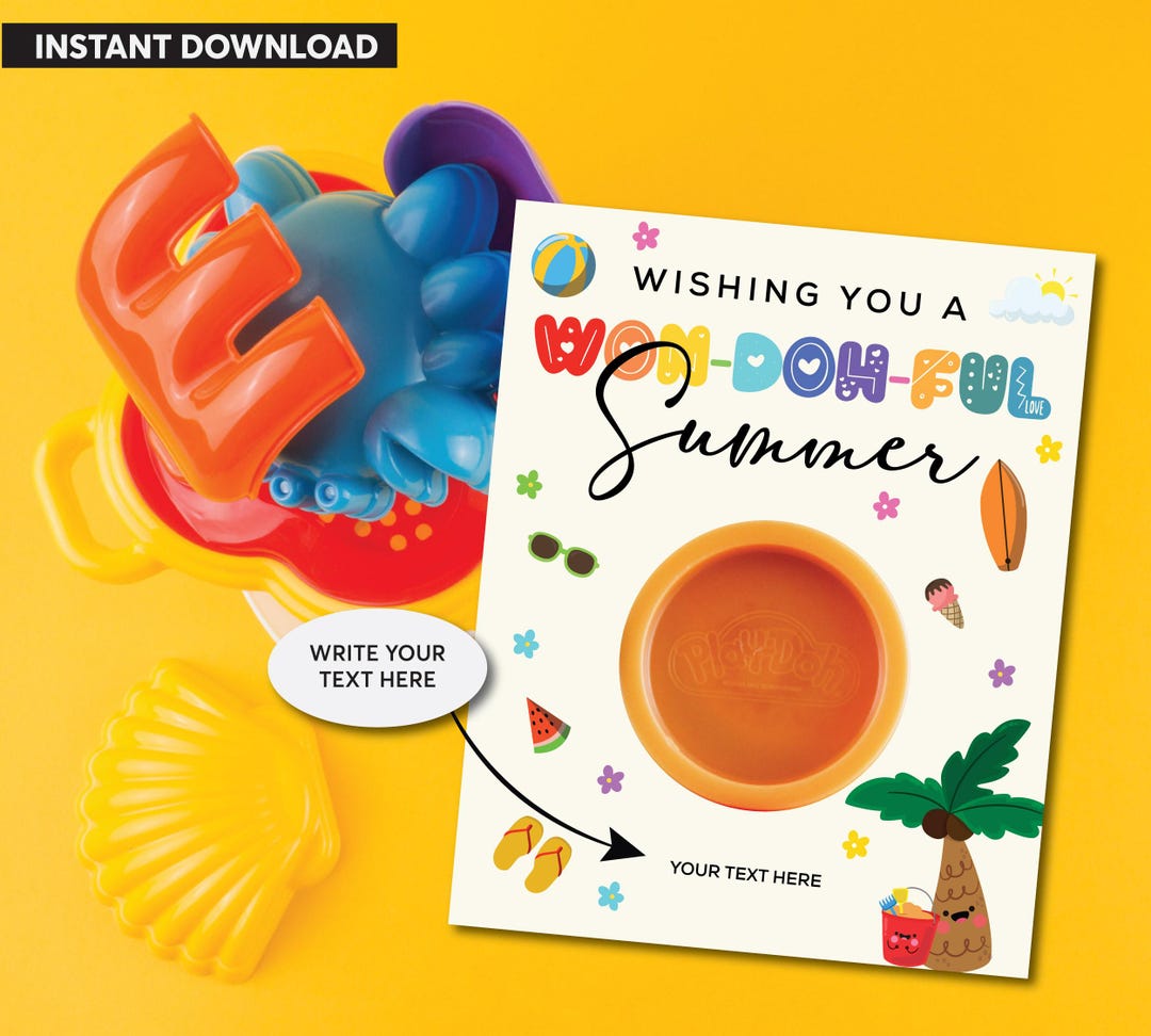 Printable Have A Won-doh-ful Summer Playdoh Holder | Summer Play Dough ...