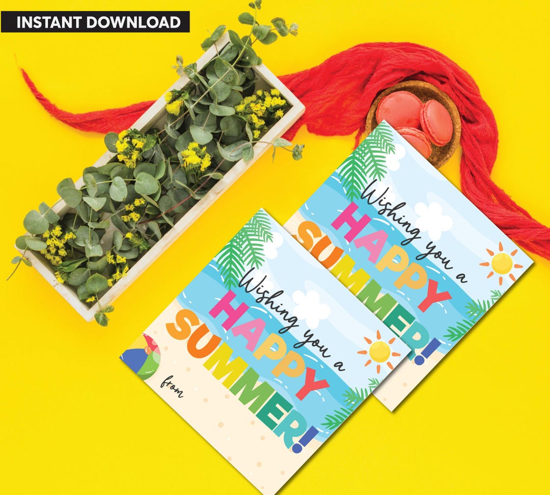 Wishing You a Happy Summer Gift Tags | Printable End of Year Thank You ...