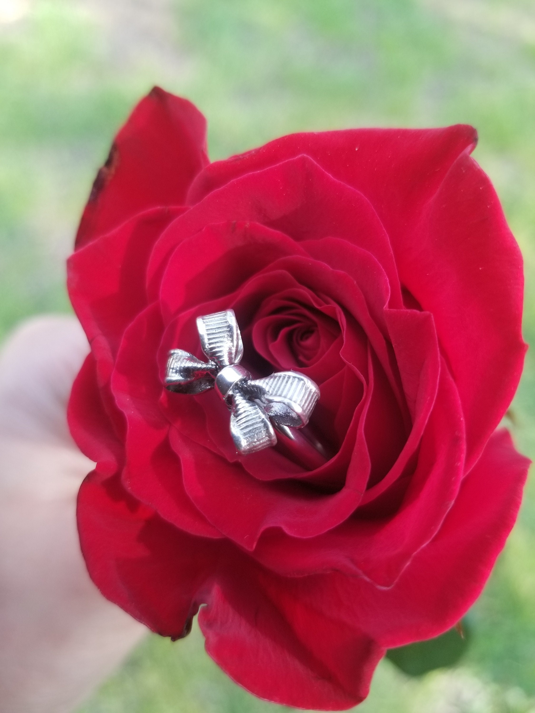 BOW RING Sterling Silver Bow 12g Simple Stacking Ring | Etsy