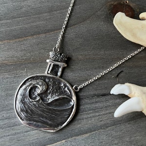 ELIXIR - Sterling Silver Potion Bottle Necklace - Etsy