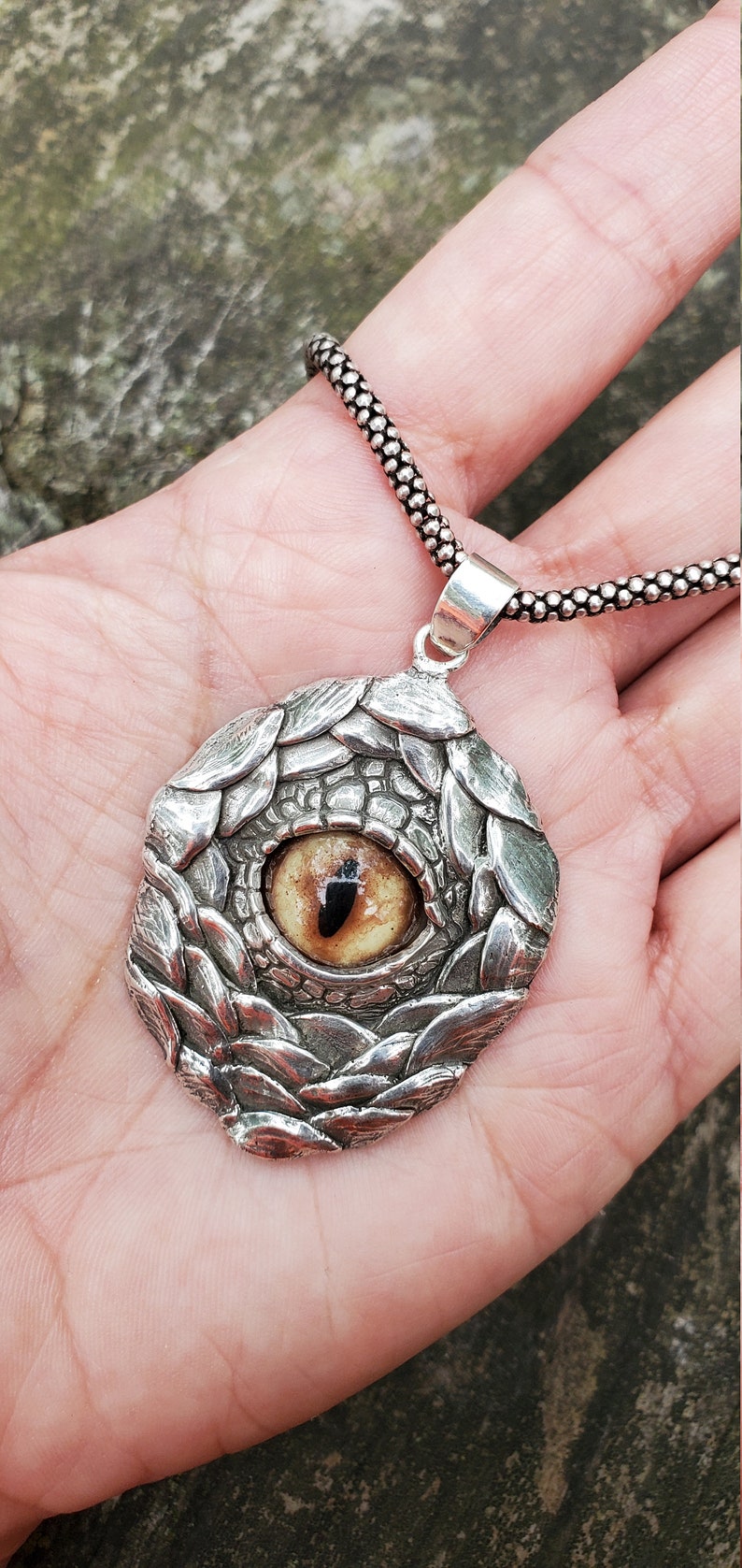 DRACO Sterling Silver Dragon Eye Taxidermy Glass Eye - Etsy