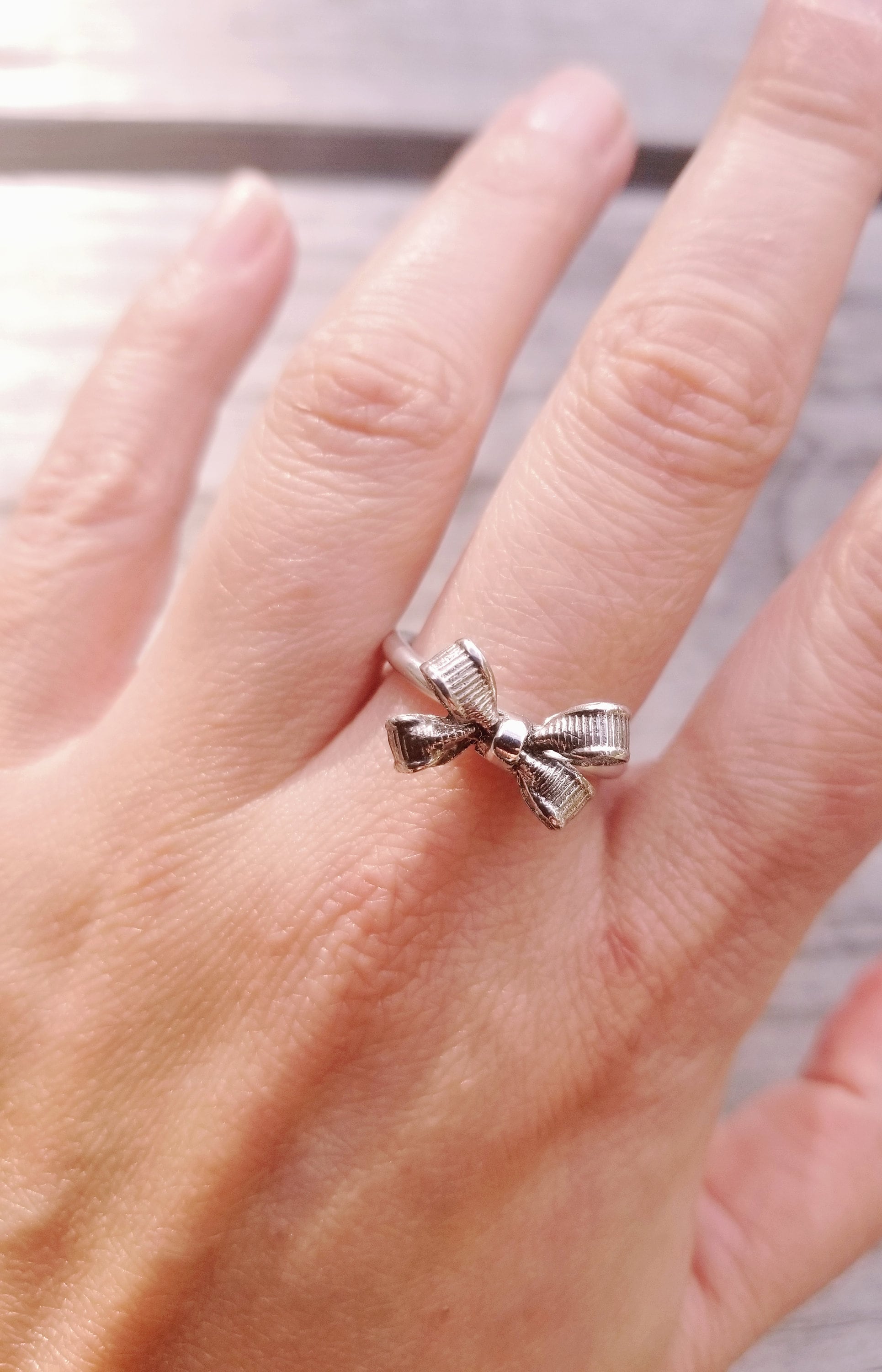 BOW RING Sterling Silver Bow 12g Simple Stacking Ring | Etsy