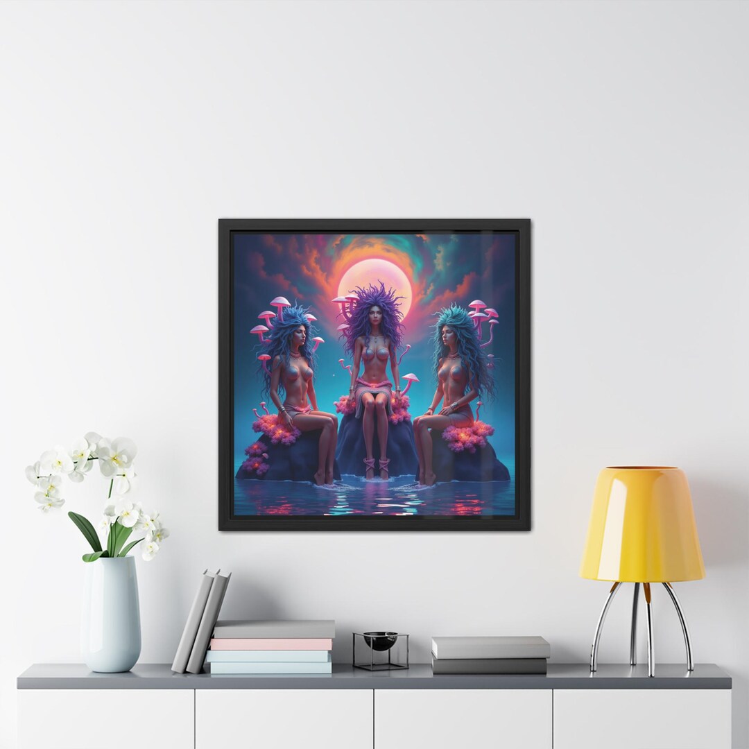 Siren Sisters Framed Print | Mythology Art | Hand-crafted Wooden Frame ...