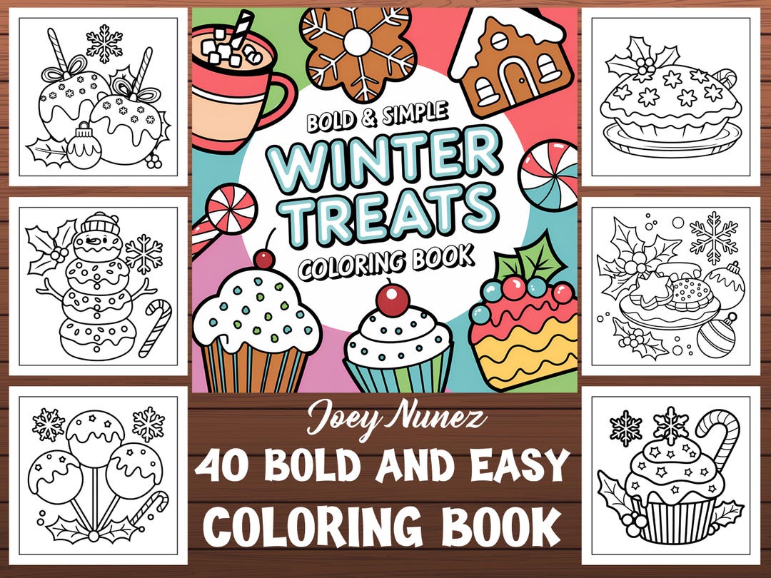 Winter Treats Bold and Easy Coloring Book for Kids and Adults | Digital ...