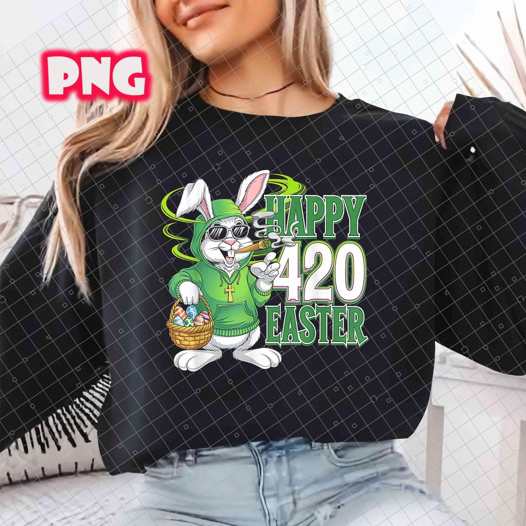 Happy 420 Easter Day PNG, Bunny Smoking Weed Marijuana Funny 420 PNG ...