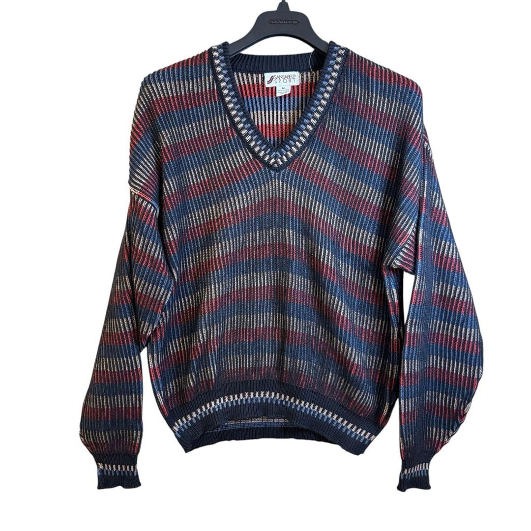 Vintage Sansabelt Sport Men's Sweater 100% Cotton Sweater Size M Navy ...