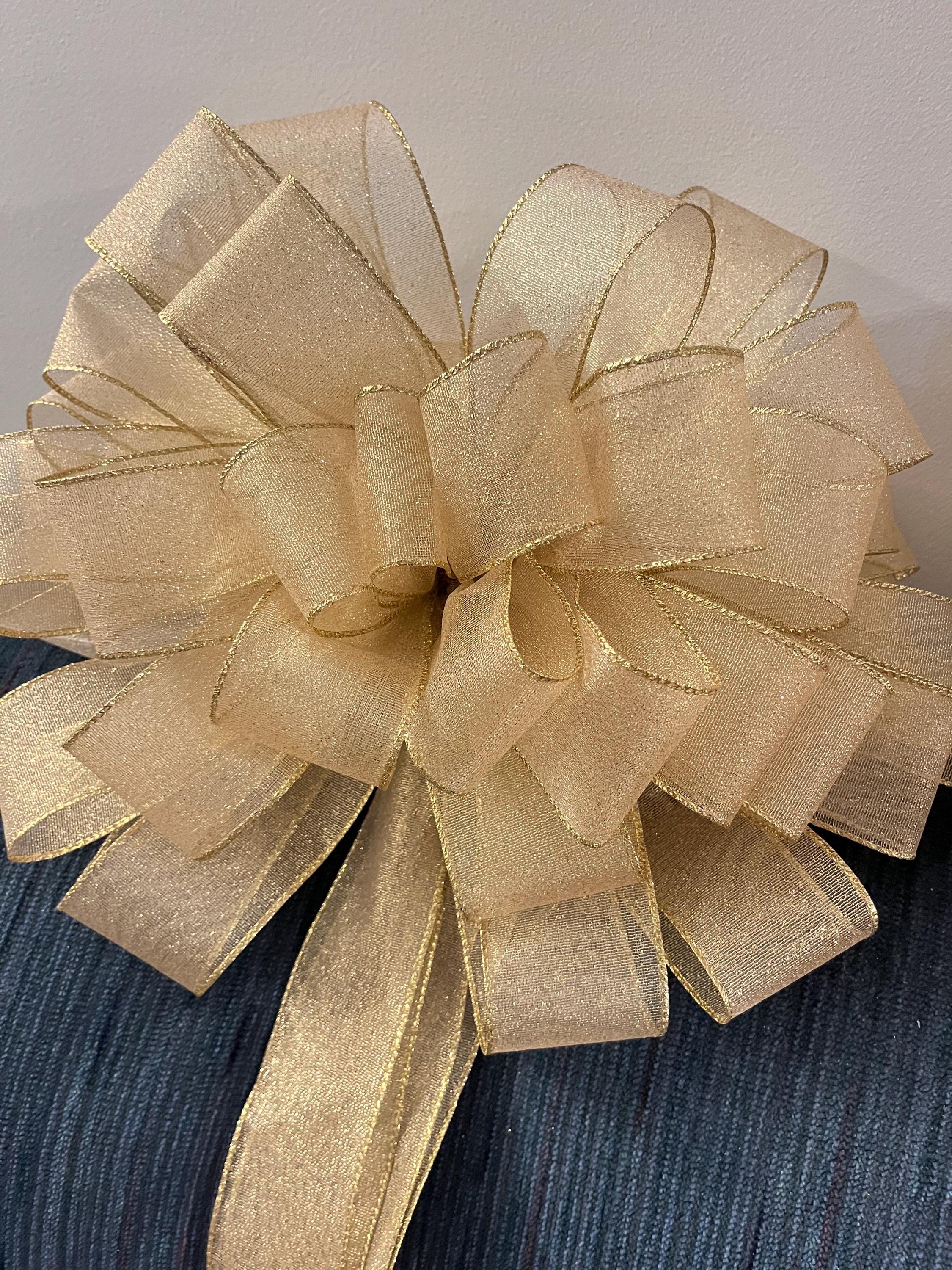 Christmas Tree Topper Bow With Streamers: Champagne Gold - Etsy