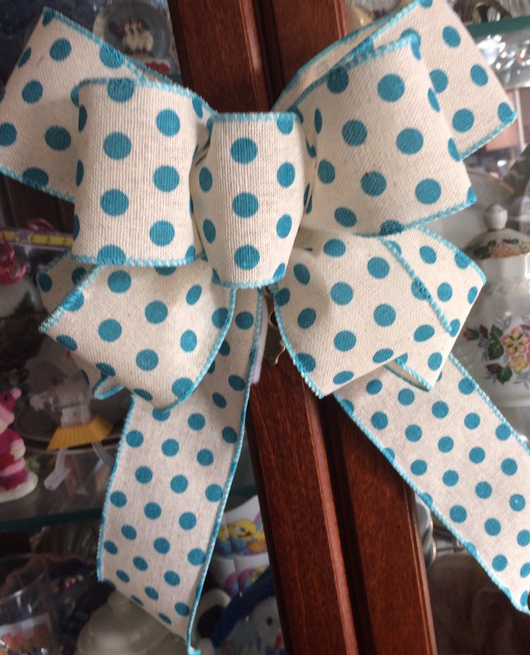 Blue & White Bow /easter Tree Topper / Blue Polka Dotted / It's a Boy ...