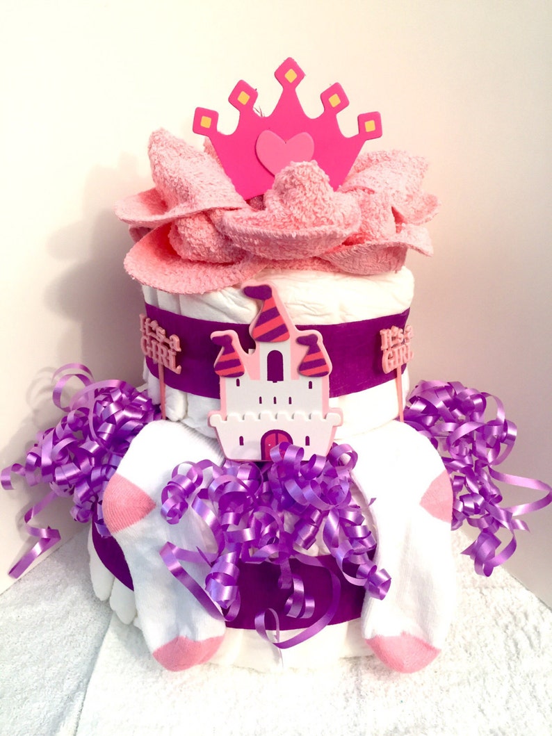 Diaper Cake Little Princess Castle Crown Its a Girl Gift for - Etsy
