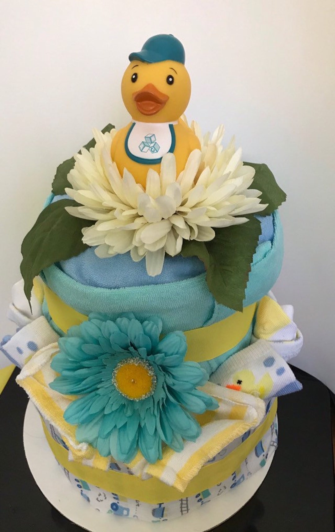 Ducky Diaper Cake: Blue and Yellow Baby Boy Shower Decor - Etsy