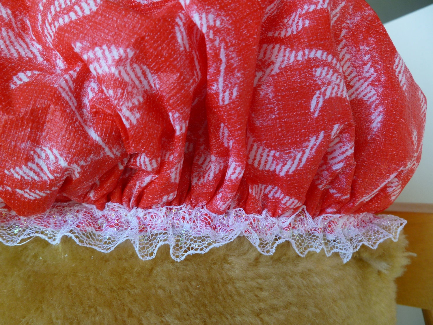 Waterproof Shower Cap Red White Swirls Damask Durable Soft - Etsy