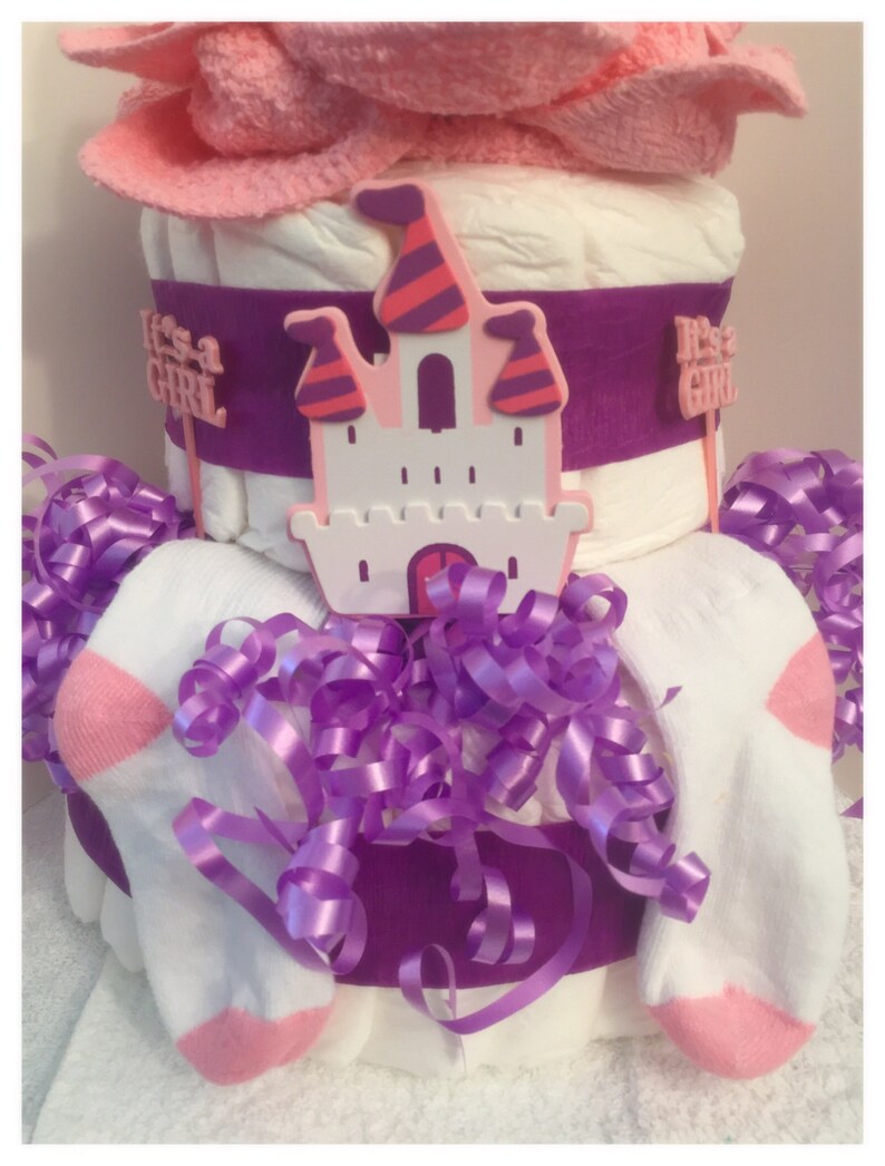 Diaper Cake Little Princess Castle Crown Its a Girl Gift for - Etsy