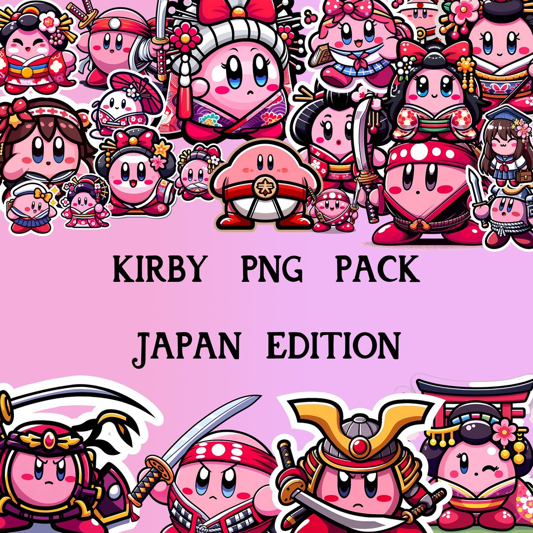 27pcs Japanese Kirby PNG Bundle - Kirby Sticker Pack - Etsy