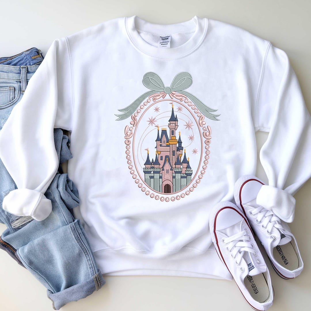 Castle Embroidery, Princess Castle Design, Pink Castle, Magical ...