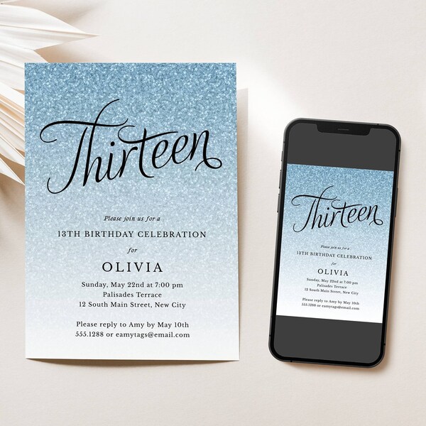 Printed 13th Birthday Invitation - Etsy