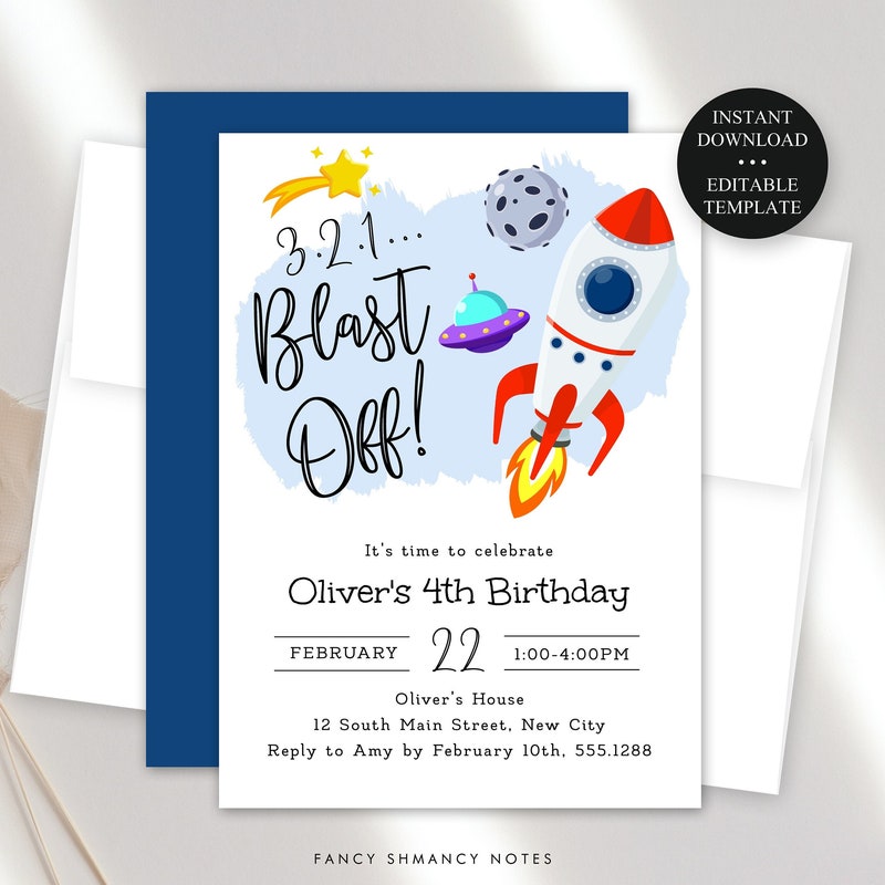 Blast off Birthday - Etsy