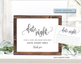 Date Night Cards INSTANT DOWNLOAD Digital Printable Baby - Etsy