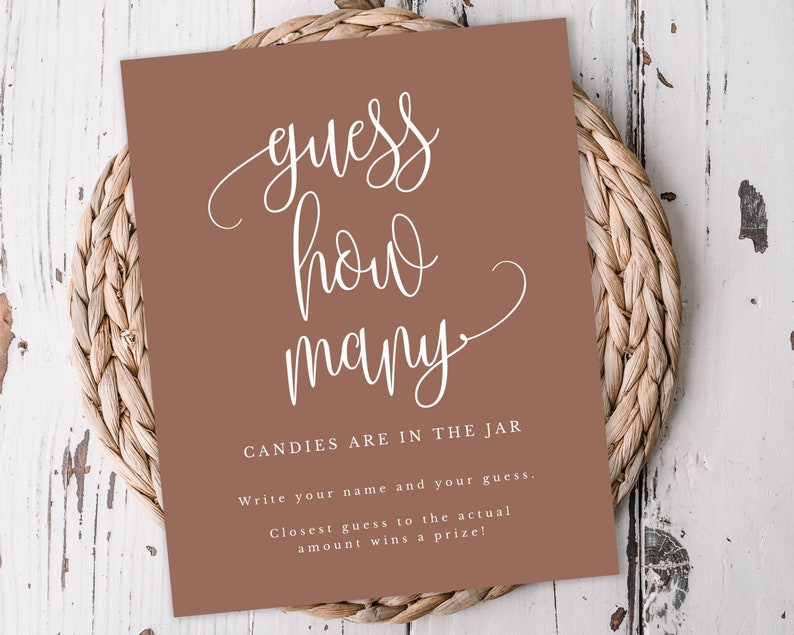 Editable Guess How Many Game Custom Colors and Text Shower - Etsy