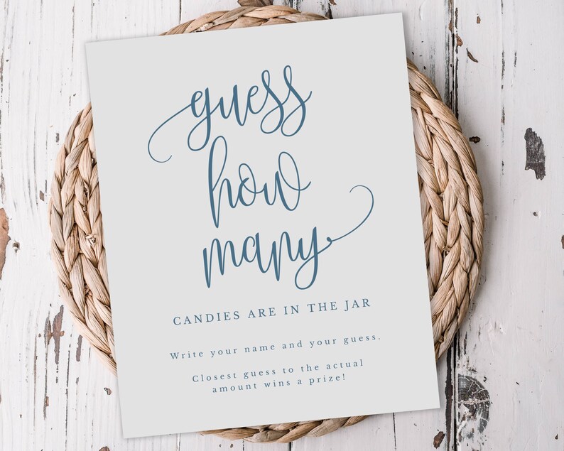Editable Guess How Many Game Custom Colors and Text Shower - Etsy