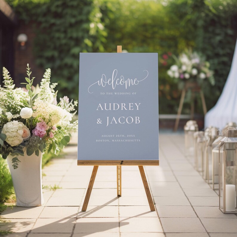 Welcome Sign Template | Minimalist Calligraphy Style | Editable ...