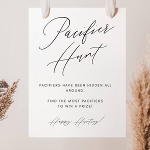 Instant Download Pacifier Hunt Baby Shower Game, Minimalist Modern ...