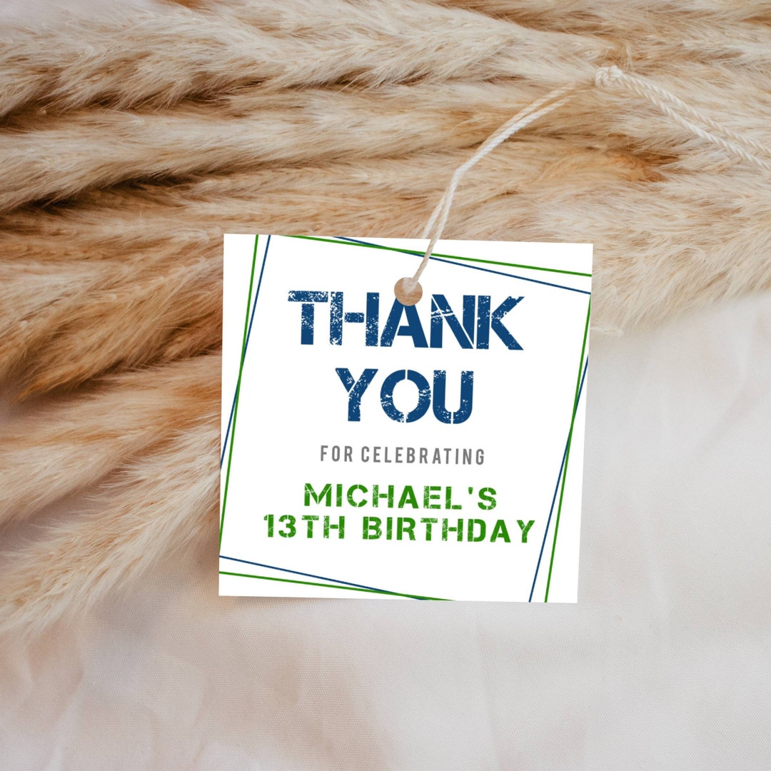 Editable Party Favor Tags or Stickers 3 Sizes ANY EVENT, Simple Green ...