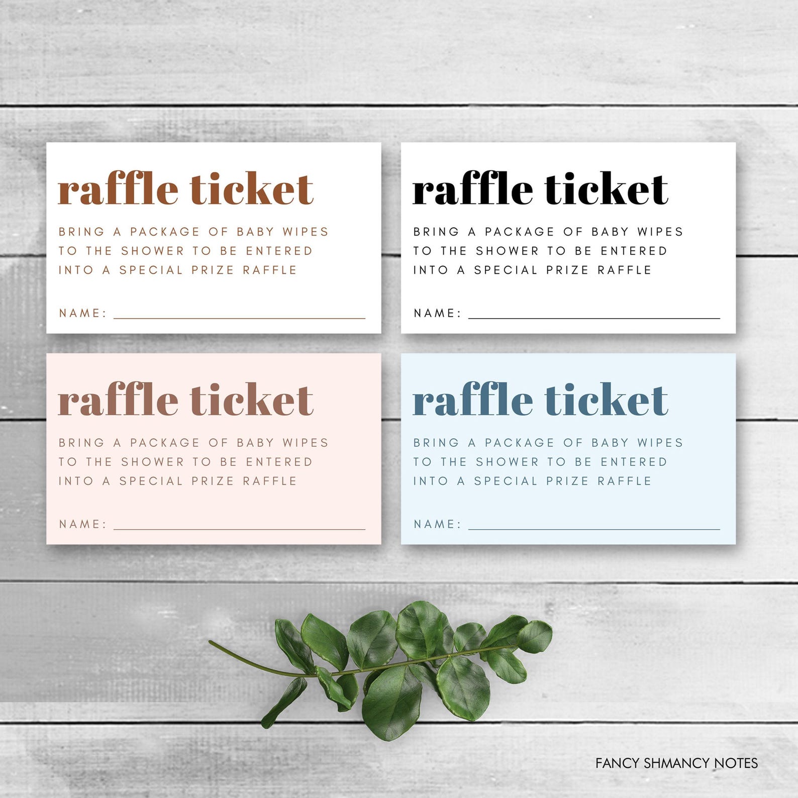 Editable Baby Shower Raffle Ticket & Sign, Fully Editable Minimalist ...