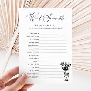 Whimsical Bridal Shower Word Scramble Game | Hand Drawn Doodles | Edit ...
