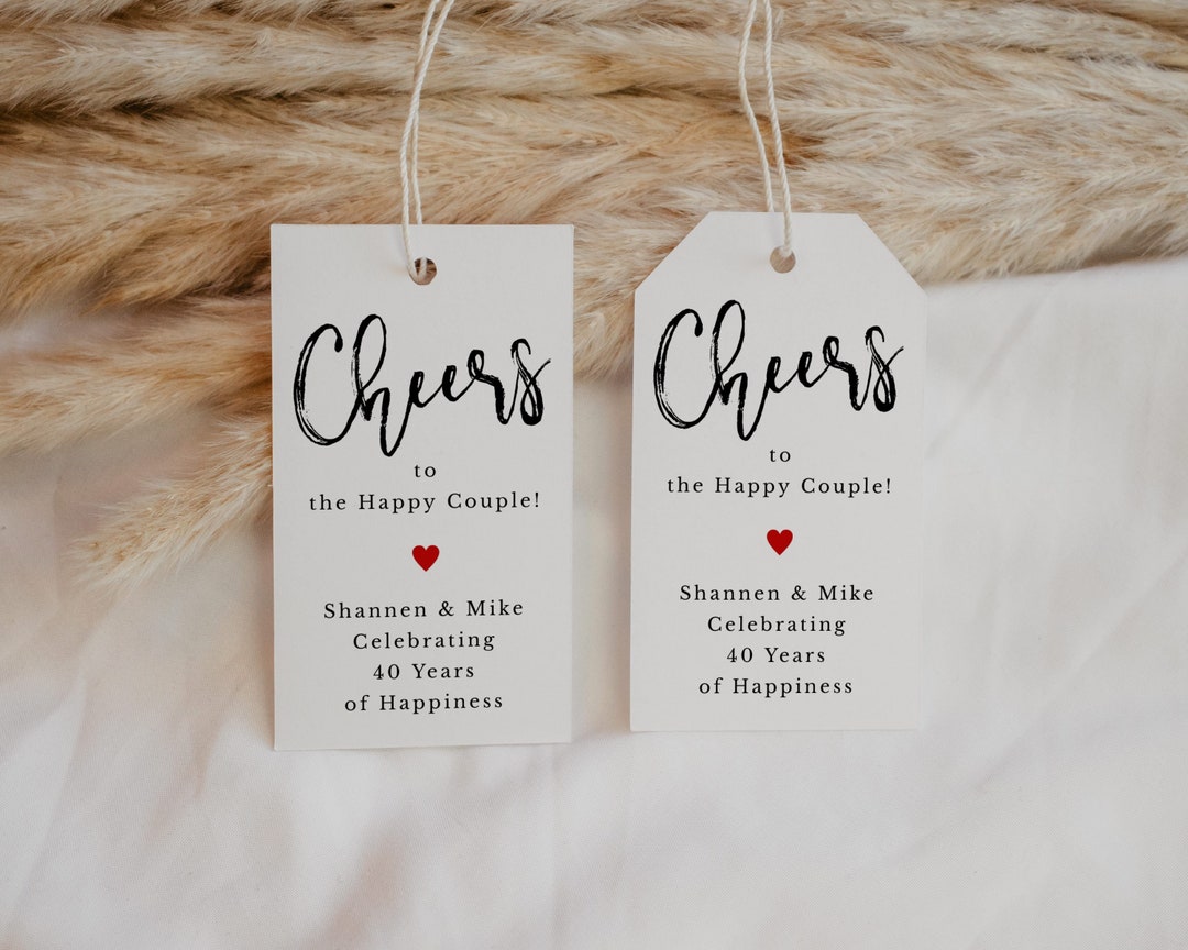 Cheers Simple Editable Hanging Party Favor Tag Self-edit Text and ...