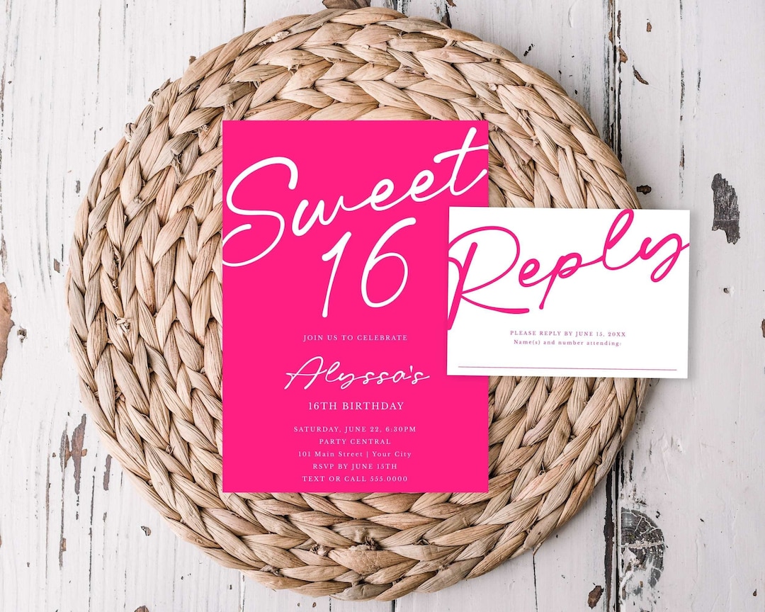 Birthday Invitation & Rsvp SET, Fully Editable, Self Edit Any Event ...