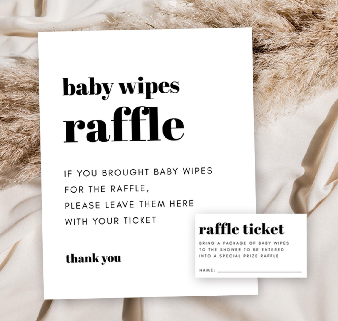 Baby Shower Set, Fully Editable Simple Chunky Print Invitation-book ...