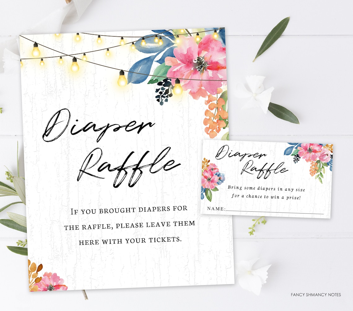 Editable Baby Shower Raffle Ticket and Display Sign-edit for - Etsy