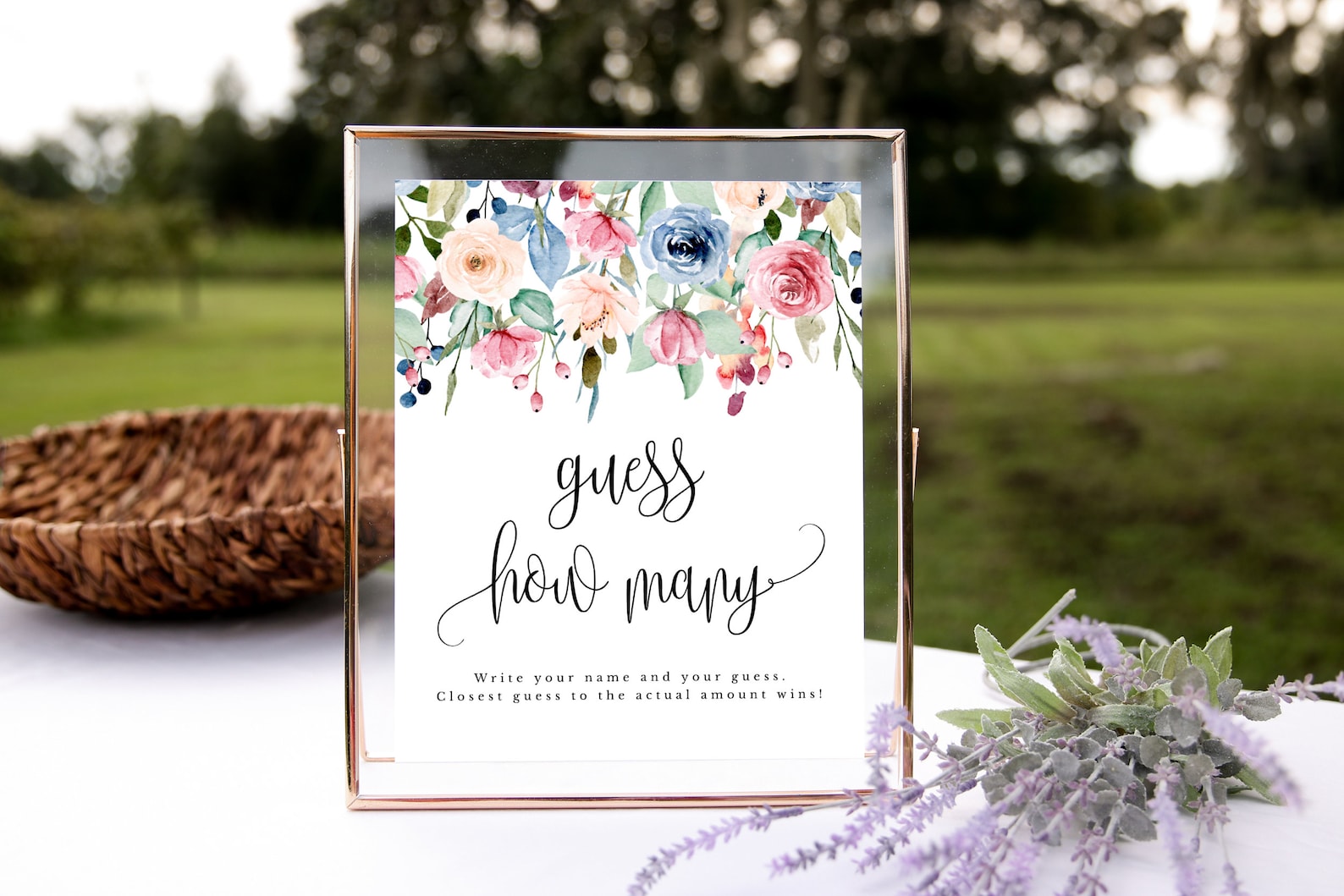 Guess How Many Printable Game Sign and Guessing Slips Pretty - Etsy