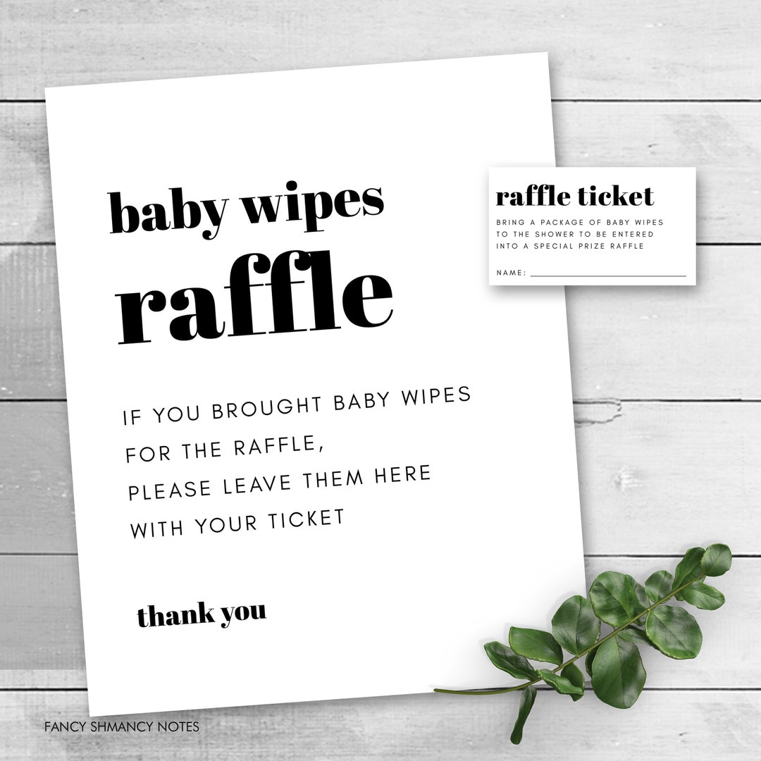 Editable Baby Shower Raffle Ticket & Sign, Fully Editable Minimalist ...
