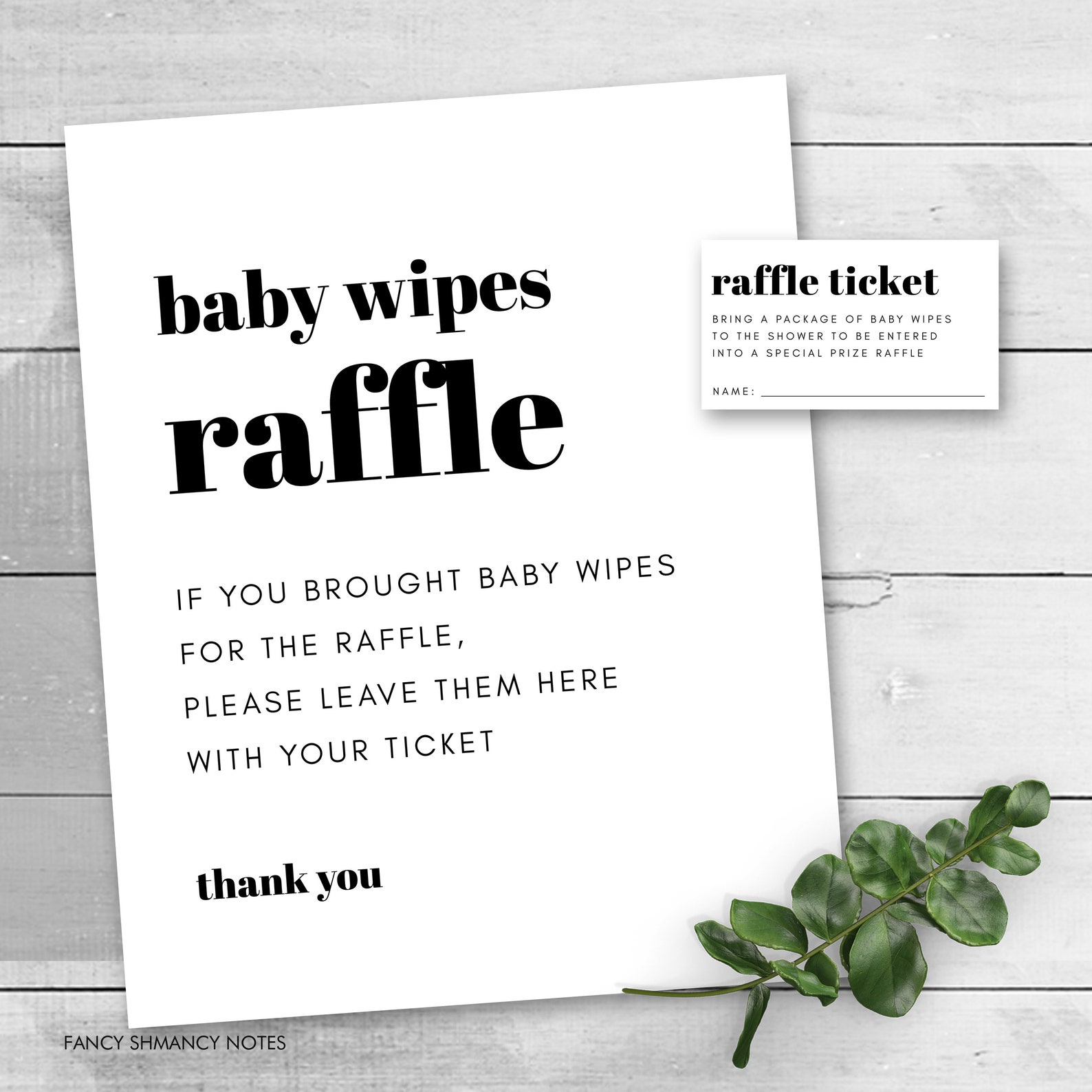 Editable Baby Shower Raffle Ticket & Sign Fully Editable - Etsy