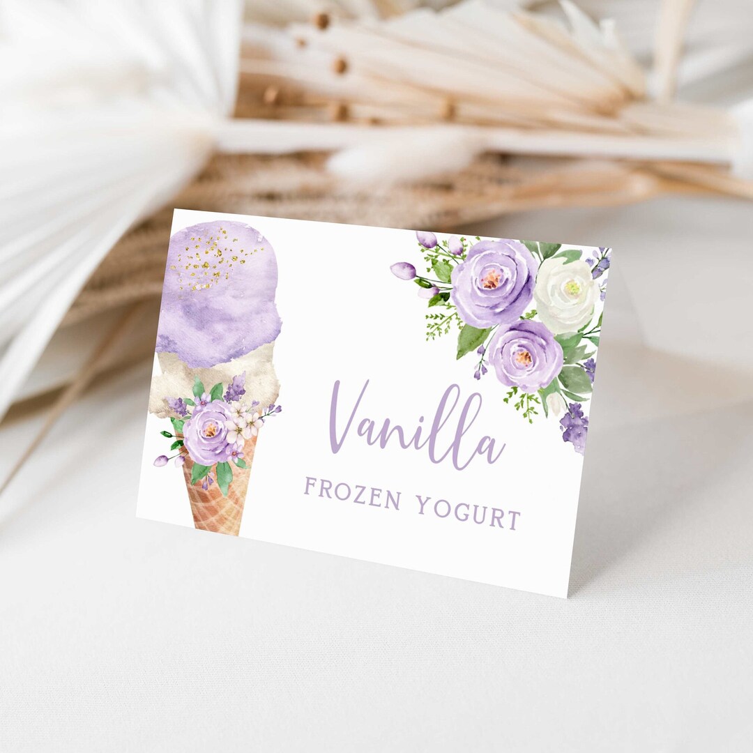 Sundae Bar Tent Cards, Editable Template Buffet Dessert Table Small ...